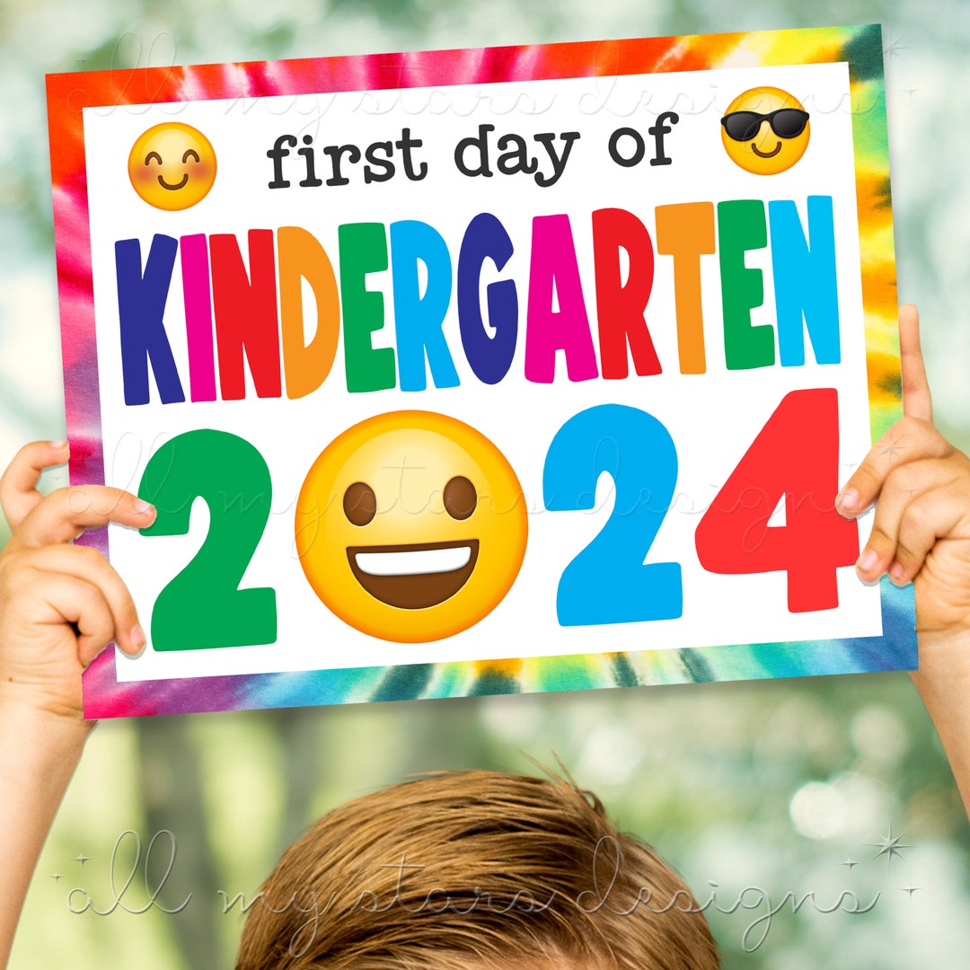 PRINTABLE First Day of Kindergarten 2024 Emoji Photo Sign | Instant ...