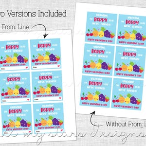 PRINTABLE Valentine, I'm BERRY Glad We're Friends! Fruit Snack Tag ...