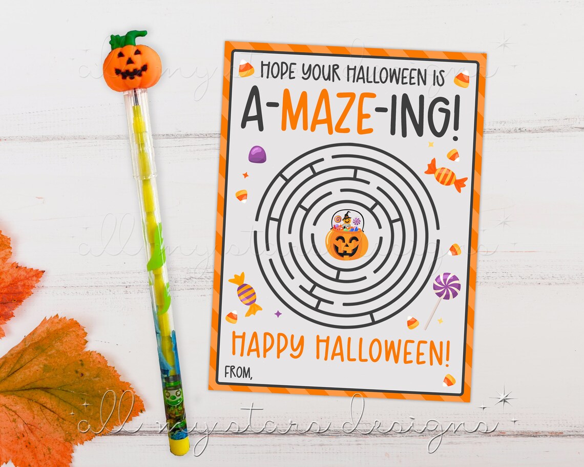 PRINTABLE Hope You Halloween is A-maze-ing! Happy Halloween! Game Card ...