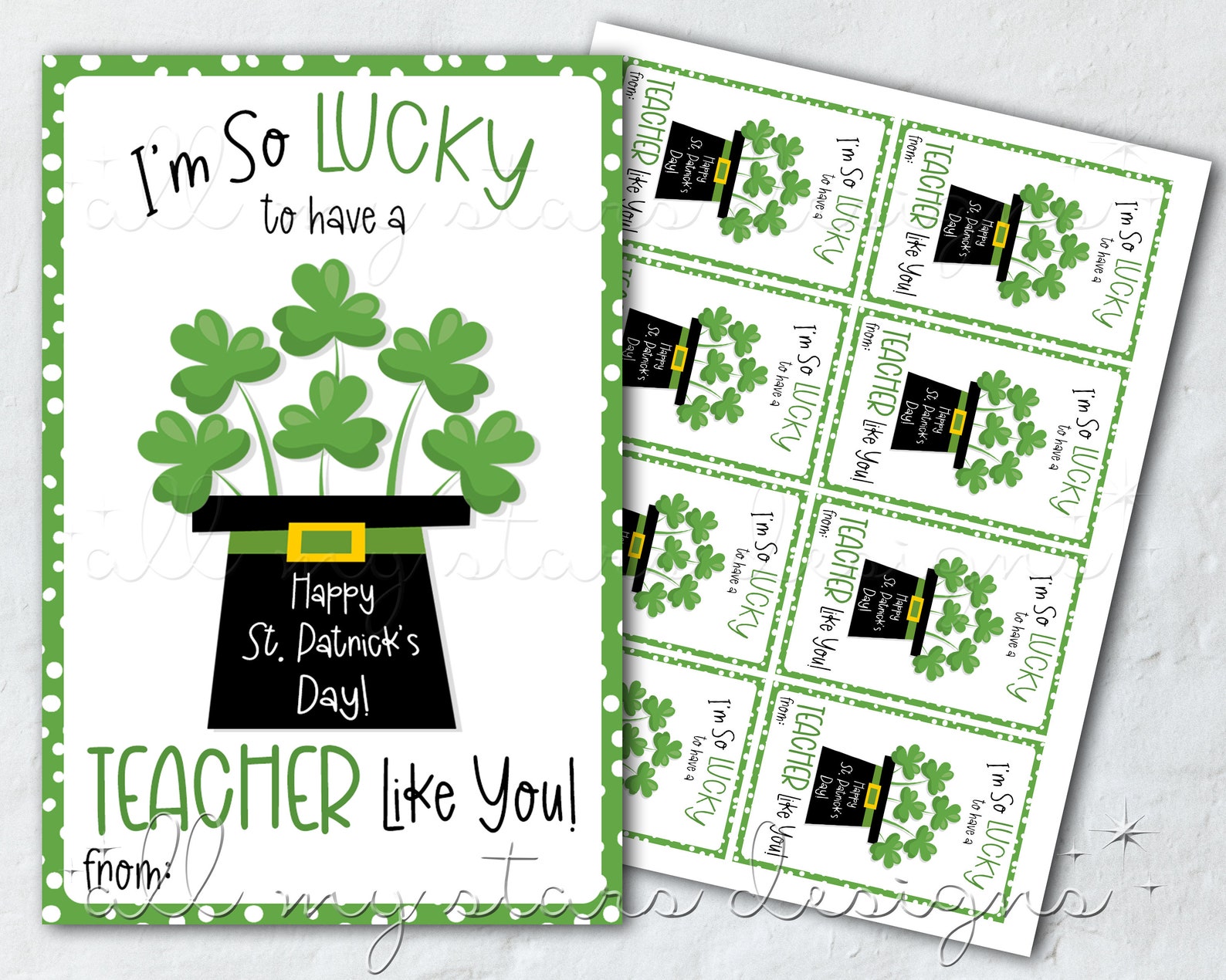 PRINTABLE I'm so LUCKY to Have a TEACHER Like You! Tag | Instant ...