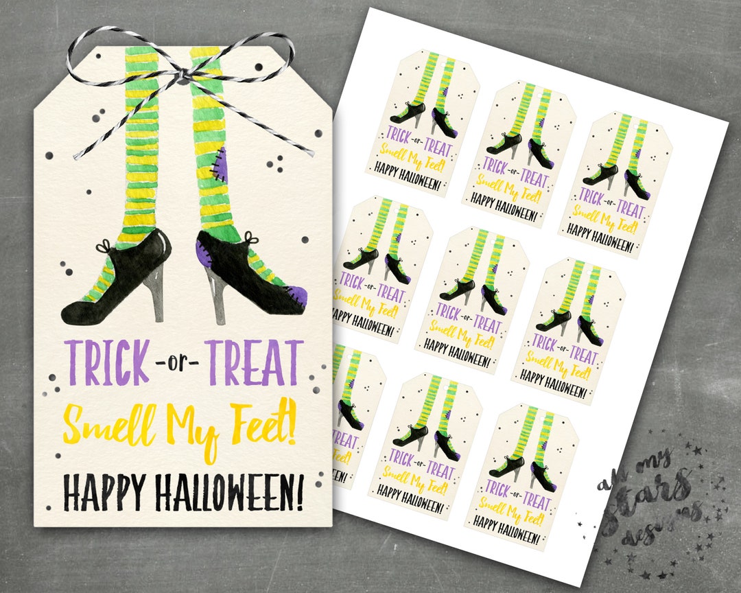 PRINTABLE Trick or Treat Smell My Feet Nail Polish Hanging - Etsy