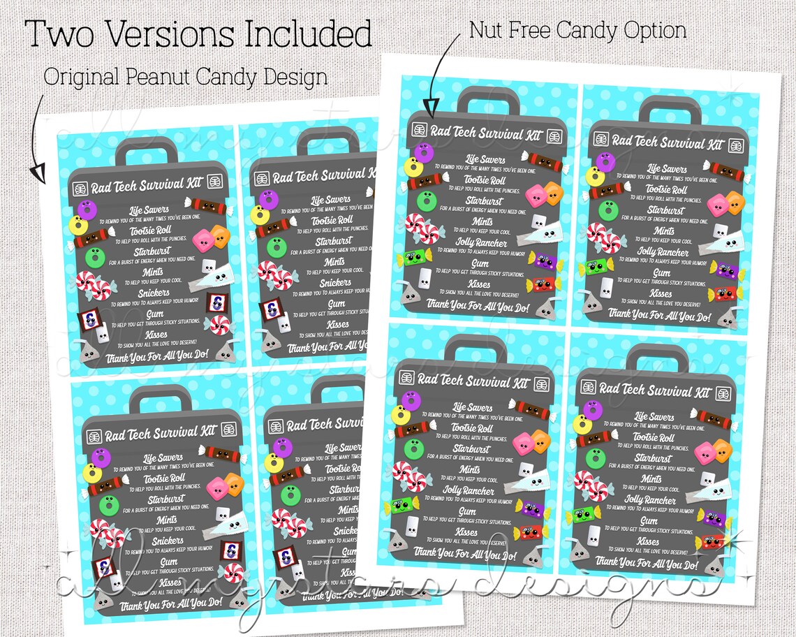 PRINTABLE Rad Tech Survival Kit Tags | Instant Download | Candy Goody ...