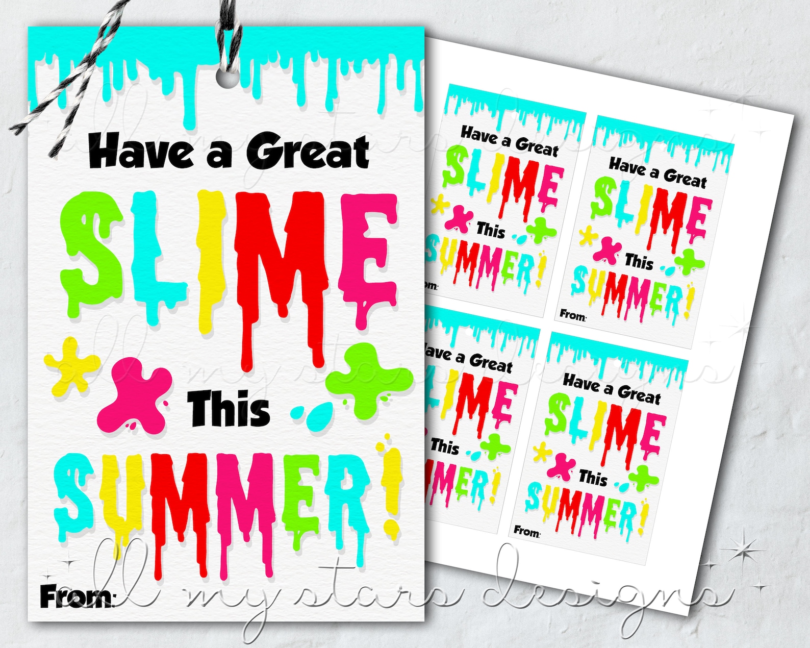 PRINTABLE Have a Great SLIME This SUMMER Tag Instant - Etsy