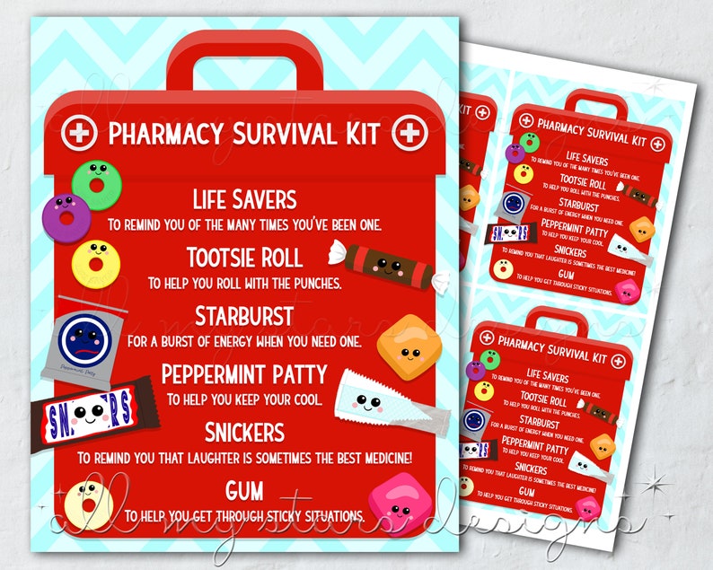 PRINTABLE Pharmacy Survival Kit Tag Instant Download Best - Etsy