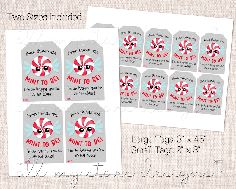 PRINTABLE Some Things Are MINT to BE! I'm so Happy You're in My Class ...