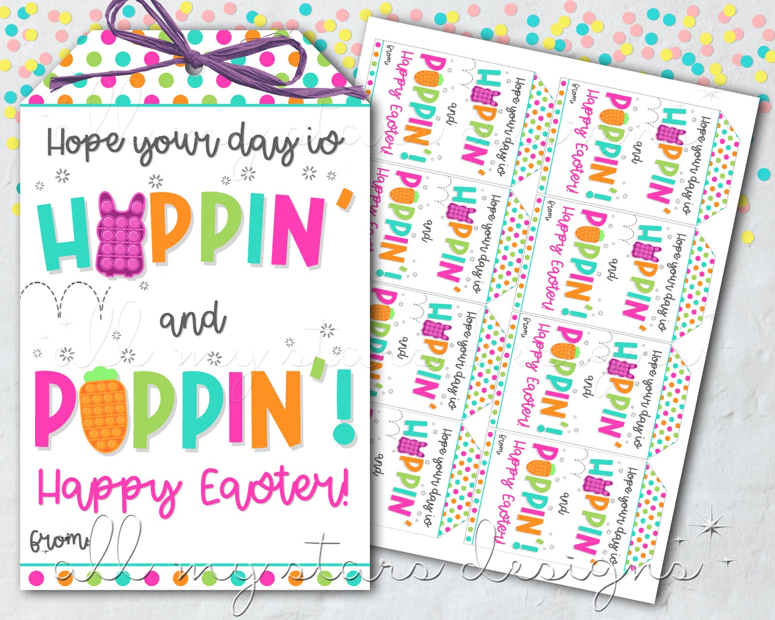 PRINTABLE Hope Your Day is HOPPIN' and POPPIN' Happy - Etsy