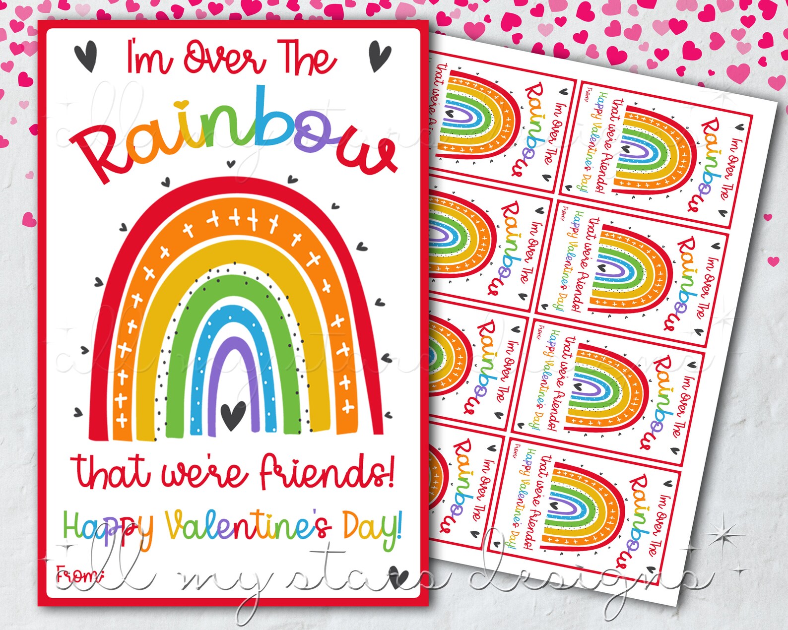 PRINTABLE I'm Over the Rainbow That We're Friends - Etsy