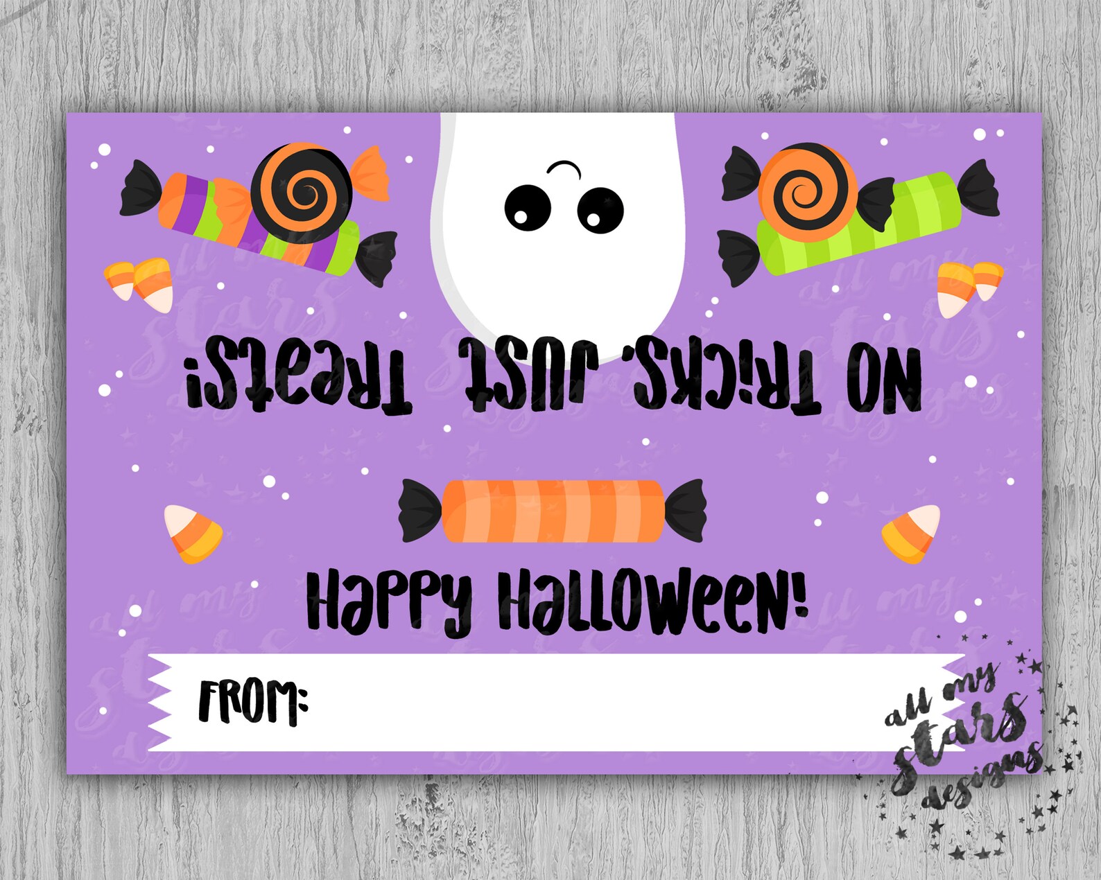 PRINTABLE No Tricks Just Treats Sandwich Bag Treat Toppers - Etsy