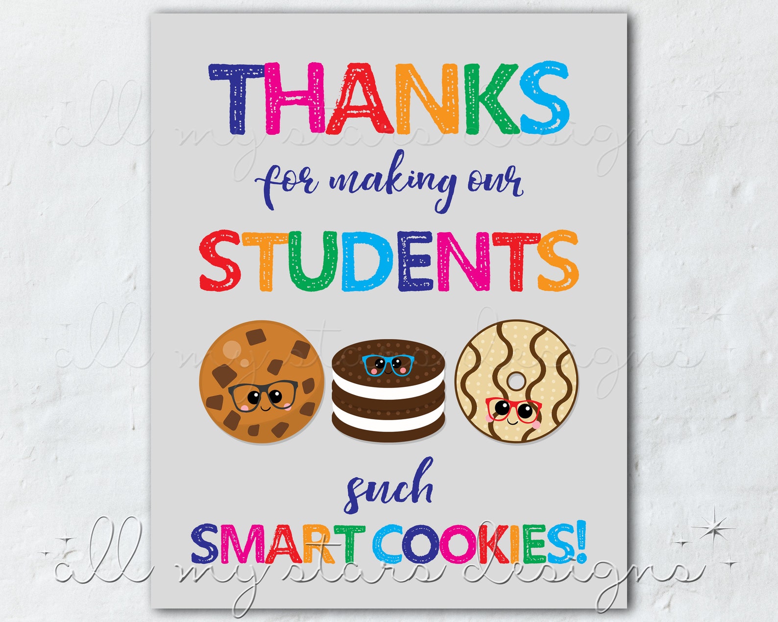 Thanks for Making Our Students Such Smart Cookies Teacher - Etsy