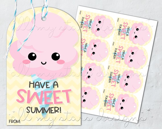 PRINTABLE Have a SWEET SUMMER Cotton Candy Tag Instant - Etsy