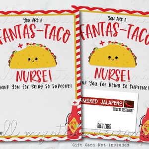 PRINTABLE You Are A FANTAS-TACO Nurse Thank You For Being So | Etsy