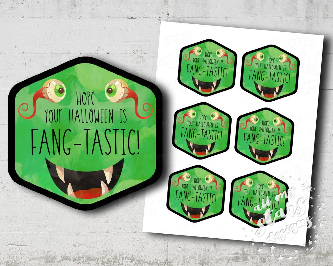 PRINTABLE Hope Your Halloween is FANG-TASTIC! Halloween Treat Tag ...