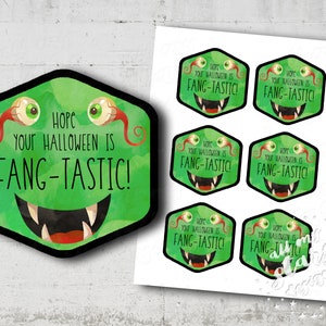 PRINTABLE Hope Your Halloween is FANG-TASTIC! Halloween Treat Tag ...