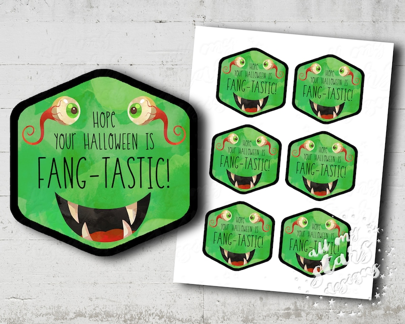 PRINTABLE Hope Your Halloween is FANG-TASTIC Halloween Treat - Etsy