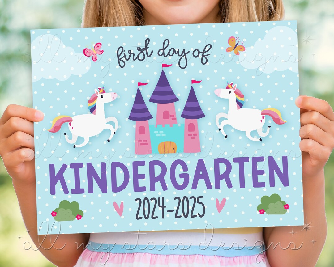 PRINTABLE First Day of Kindergarten 2024-2025 Sign Instant Download ...