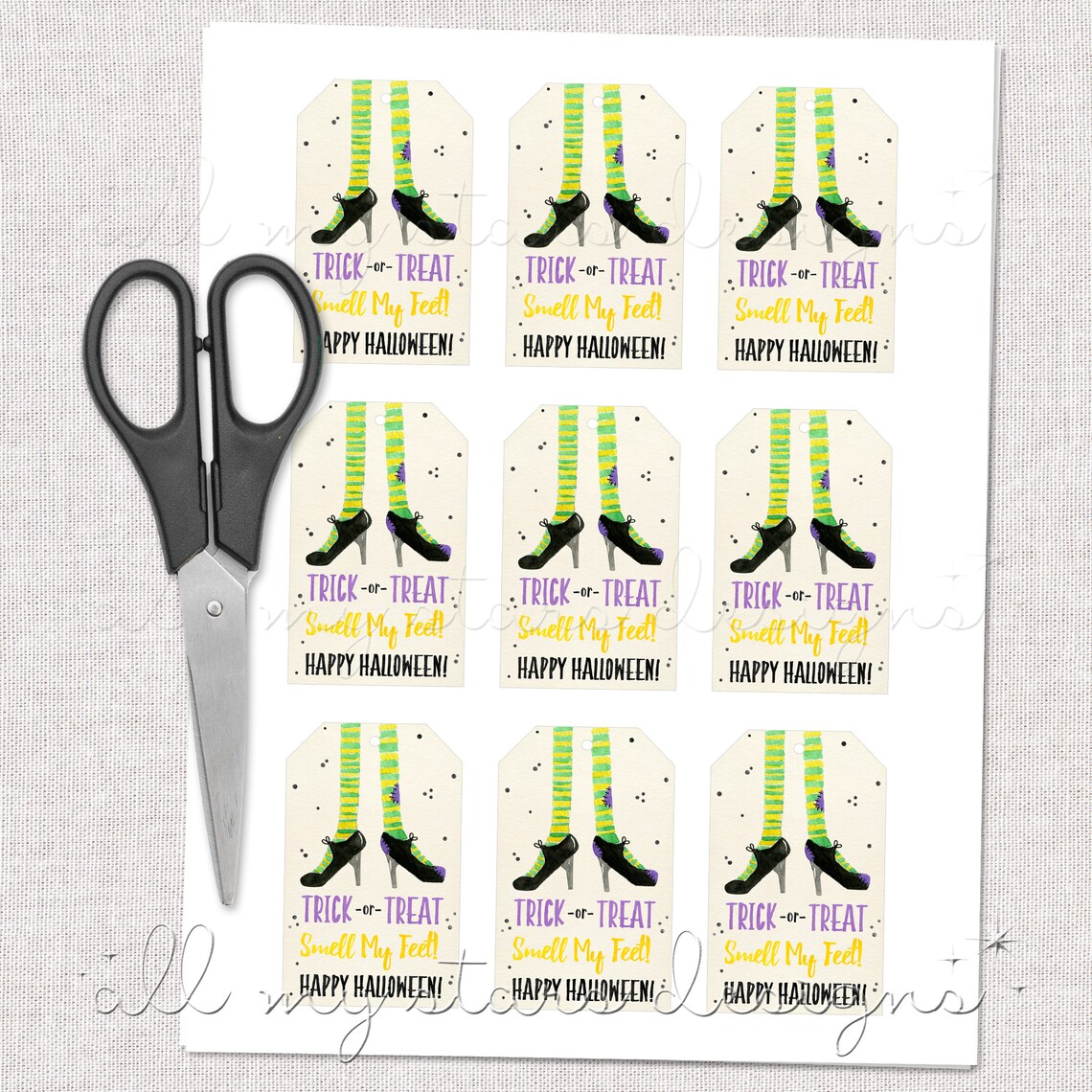 PRINTABLE Trick or Treat, Smell My Feet! Nail Polish Tag | Instant ...