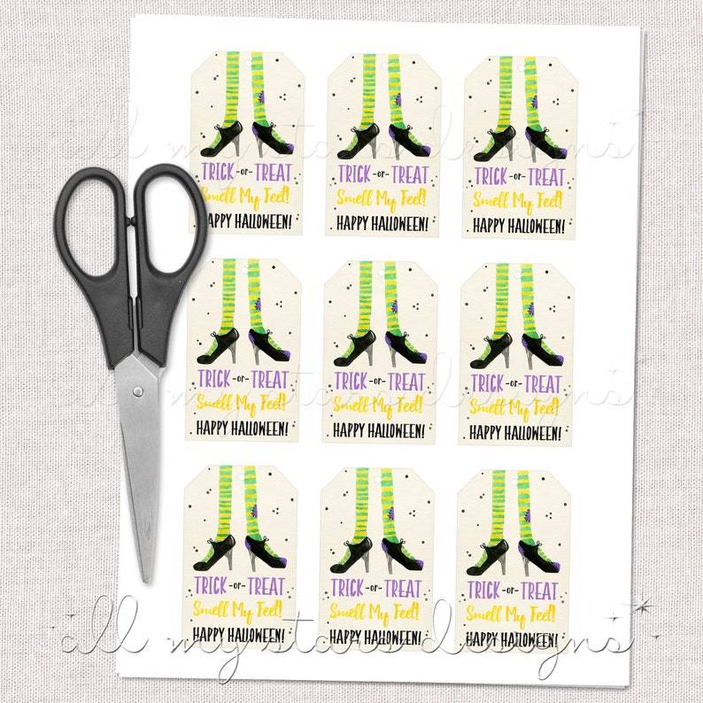 PRINTABLE Trick or Treat, Smell My Feet! Nail Polish Tag | Instant ...
