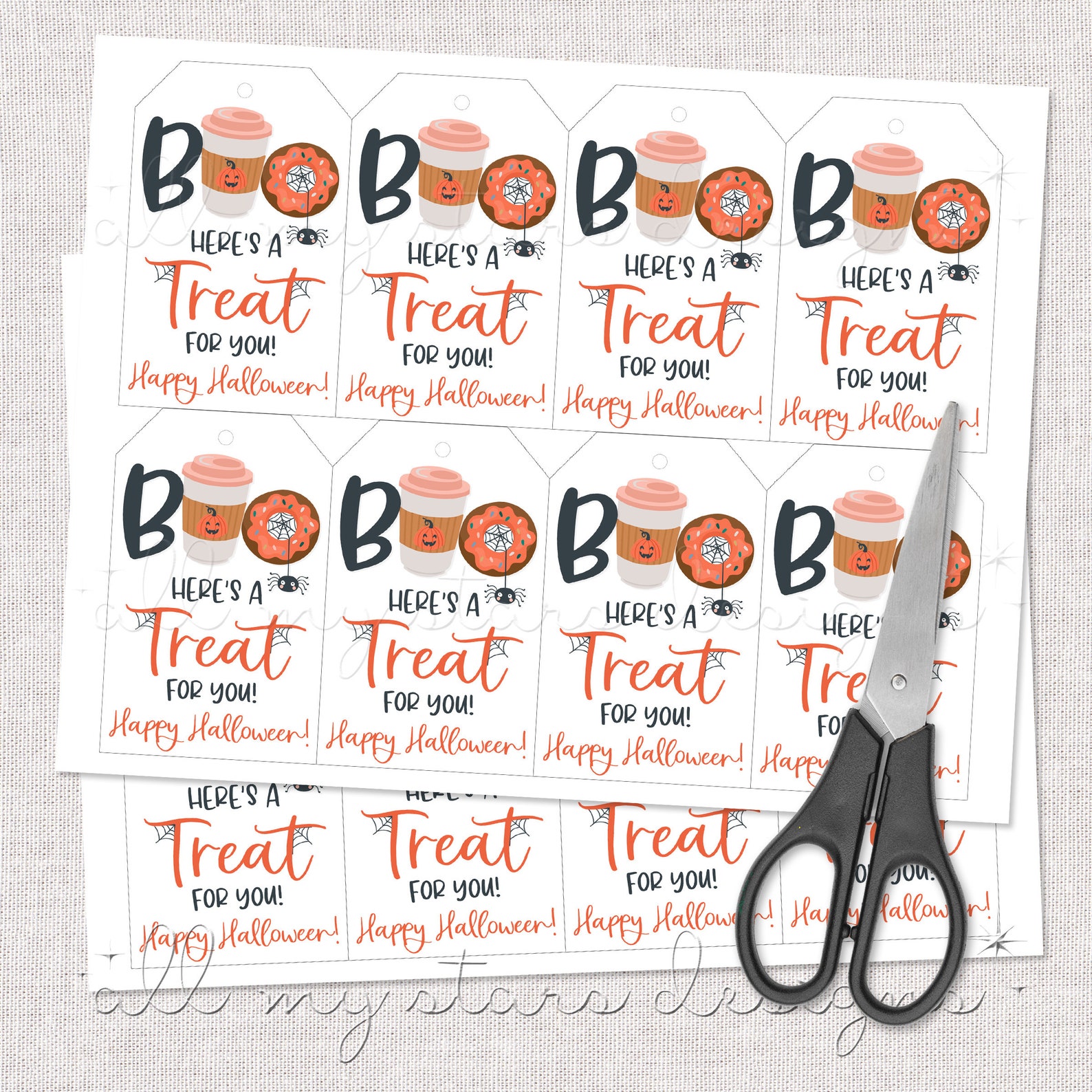 PRINTABLE BOO! Here's a Treat for You! Happy Halloween! Spooky Coffee ...
