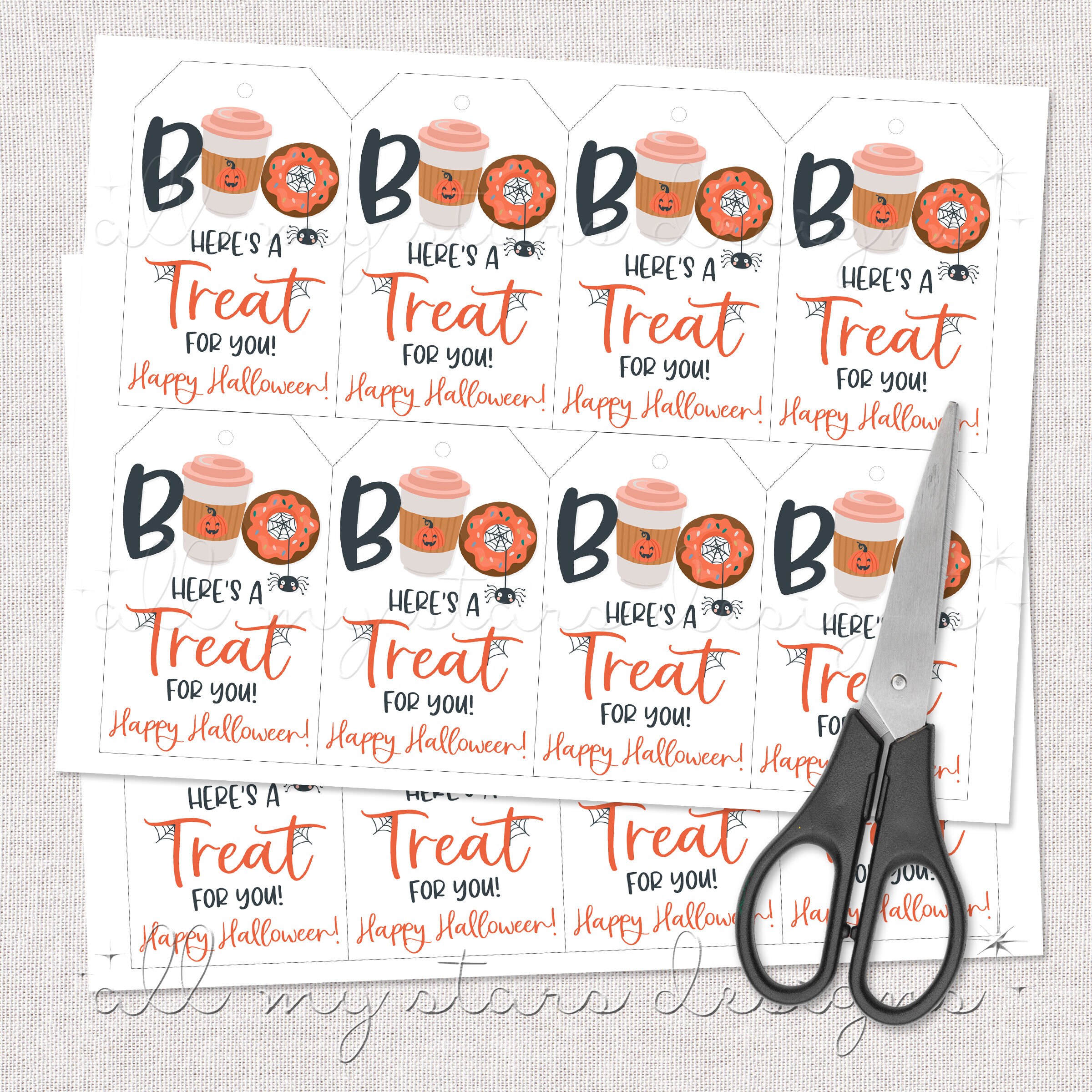 PRINTABLE BOO! Here's a Treat for You! Happy Halloween! Spooky Coffee ...