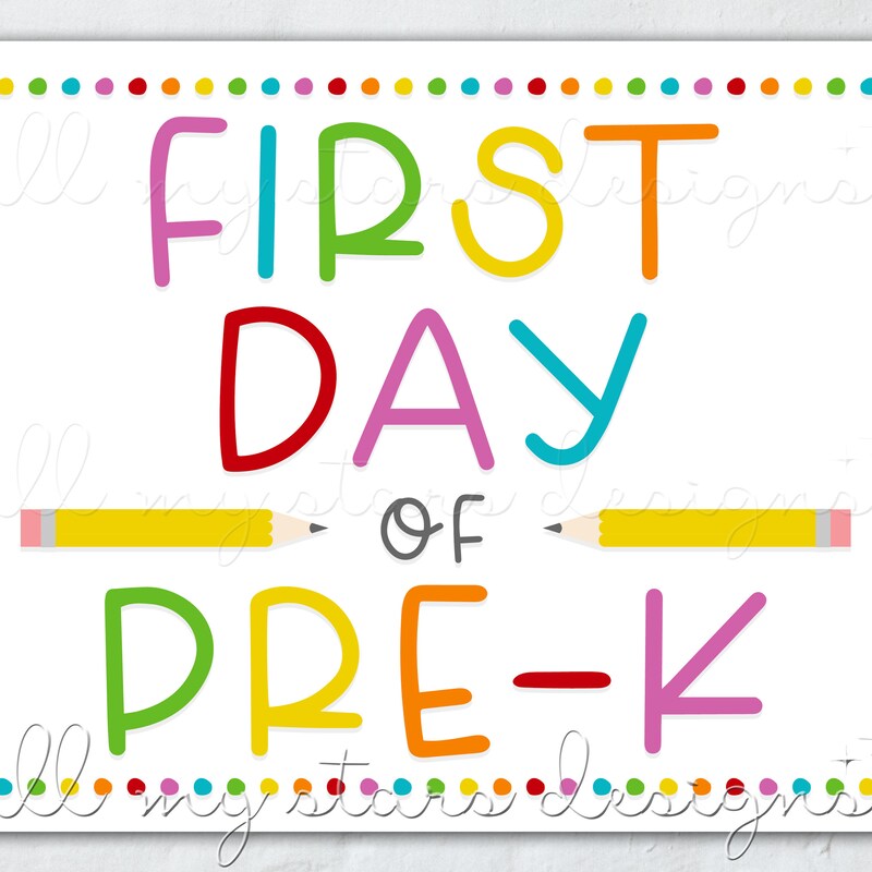 First Day of Pre K - Etsy