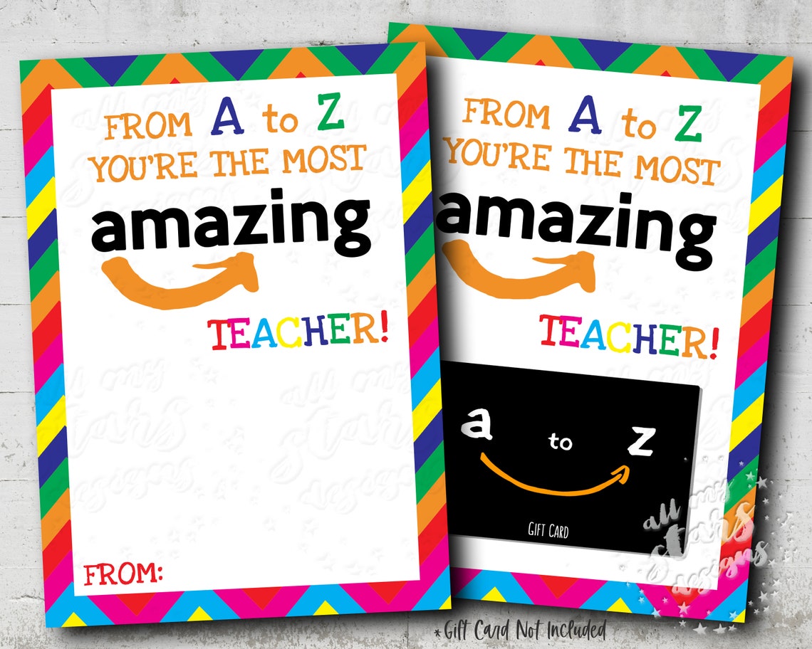 PRINTABLE Amazon Gift Card Holder From A to Z You're the - Etsy