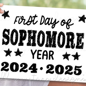 PRINTABLE First Day of Sophomore Year 2024-2025 Photo Sign | Instant ...