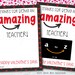 PRINTABLE Thanks for Being an AMAZING Teacher Happy Valentine's Day ...