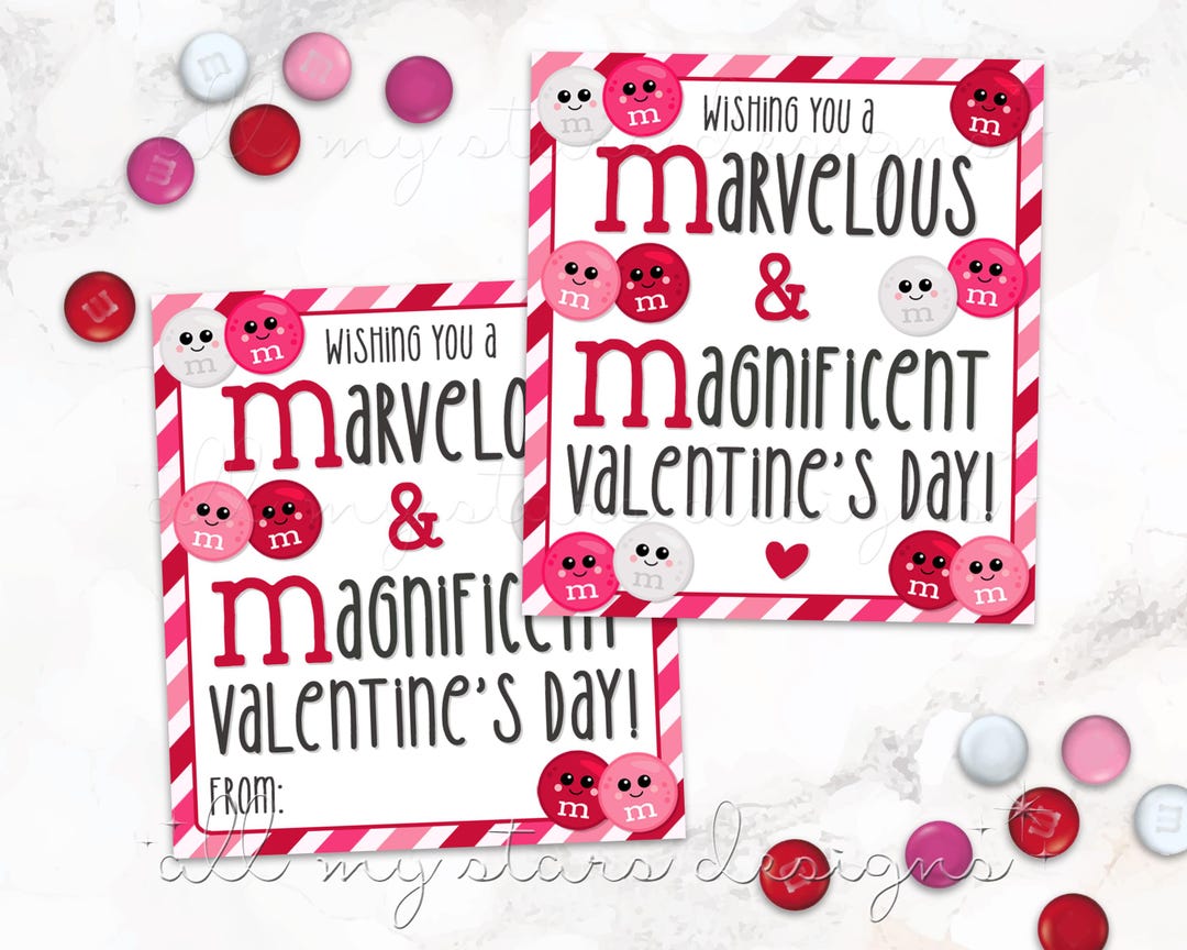 PRINTABLE Wishing You a M-arvelous and M-agnificent Valentine's Day! M ...