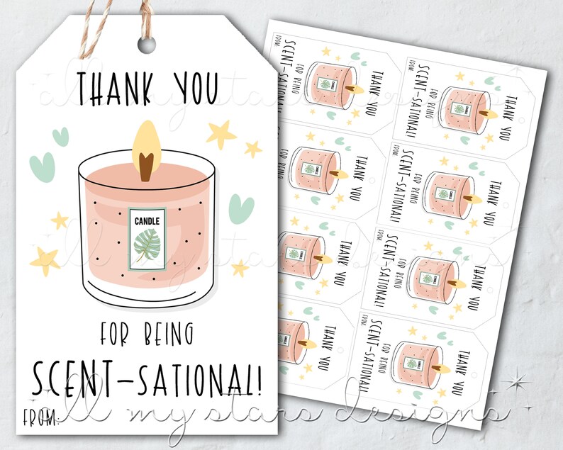 PRINTABLE Thank You for Being Scent-sational Tag Instant - Etsy Canada