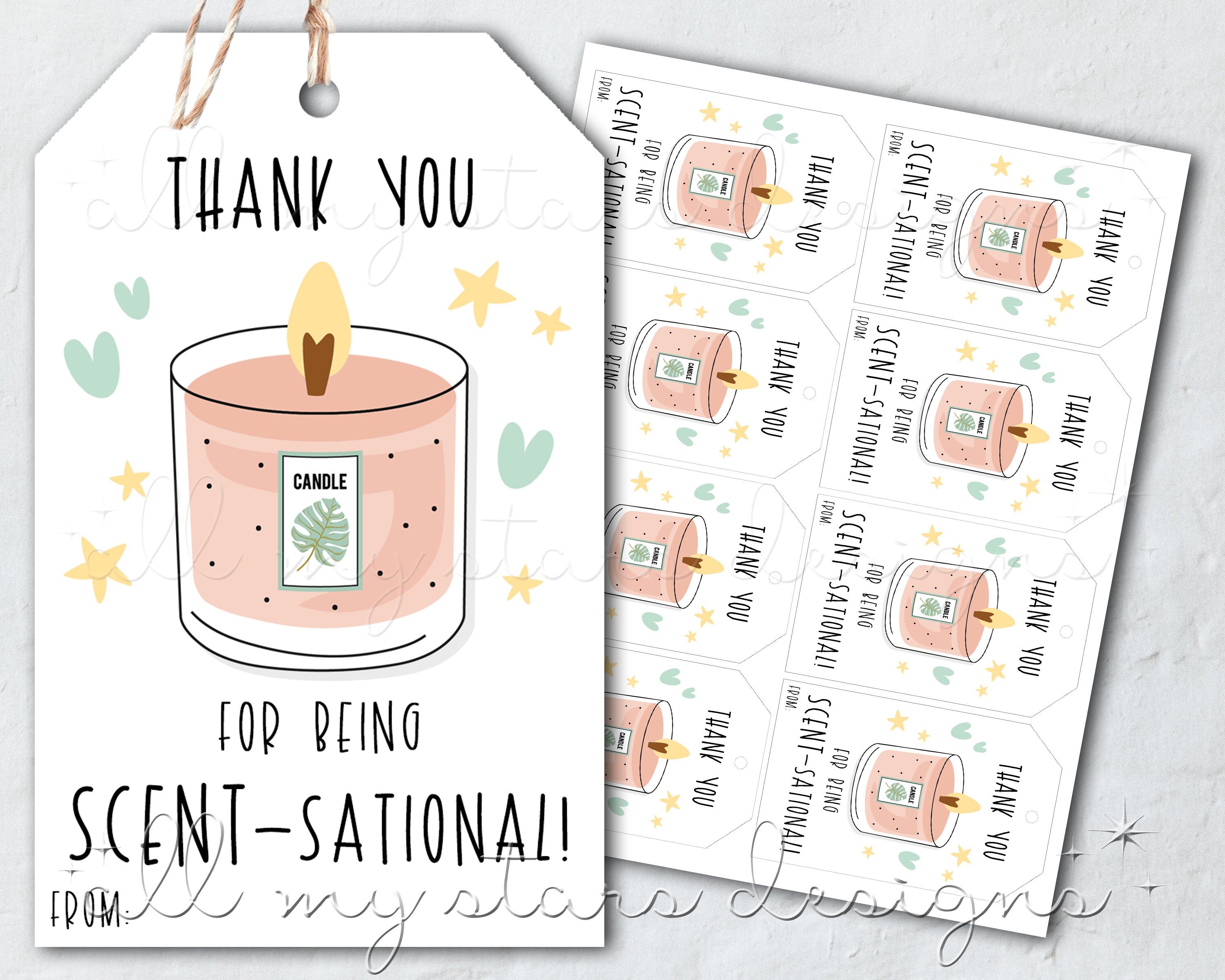 PRINTABLE Thank You for Being Scent-sational Tag Instant - Etsy Canada