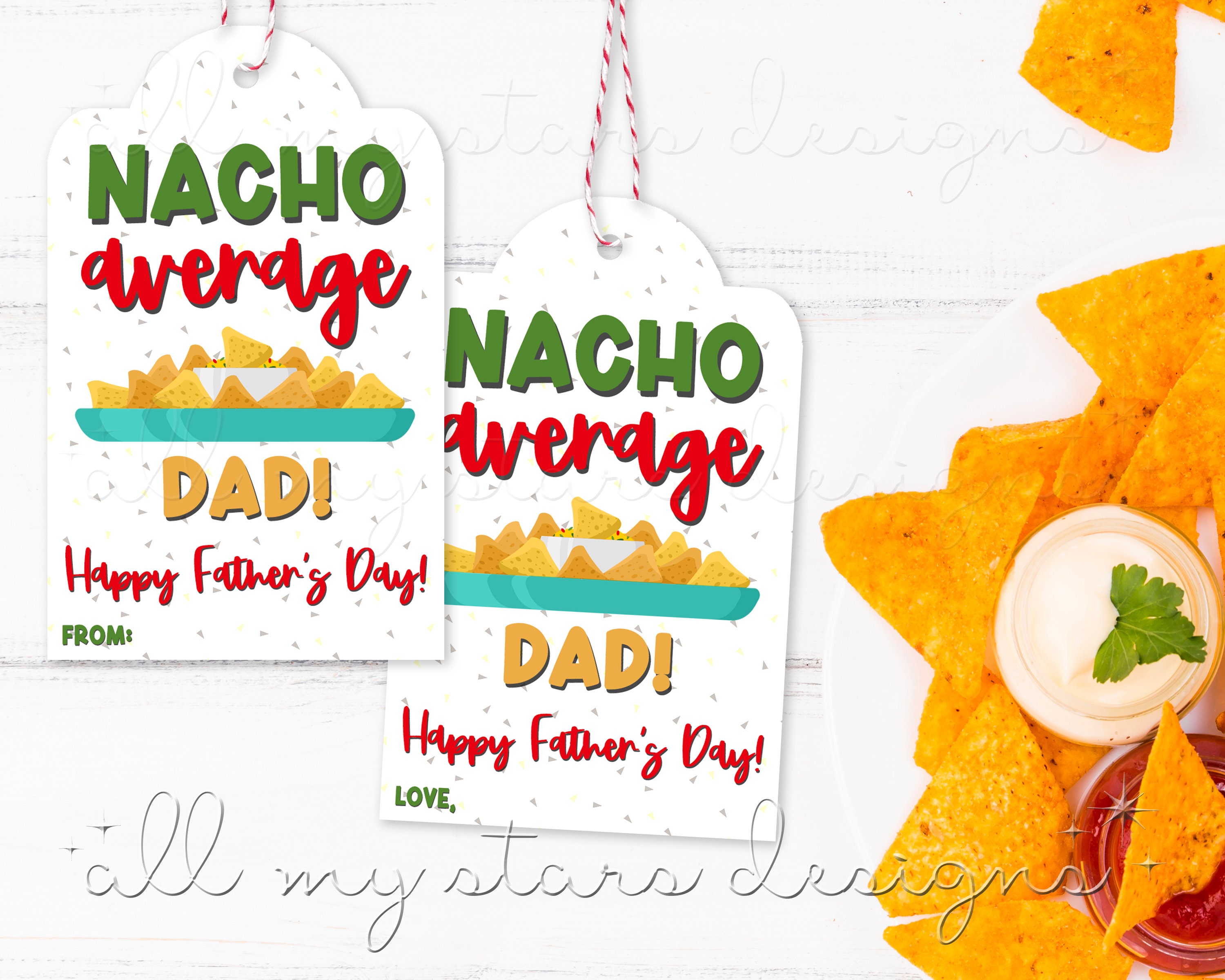 PRINTABLE NACHO Average Dad! Happy Father's Day! Tag | Instant Download ...