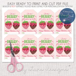 PRINTABLE I'm so BERRY Glad You're My Teacher! Happy Valentine's Day ...