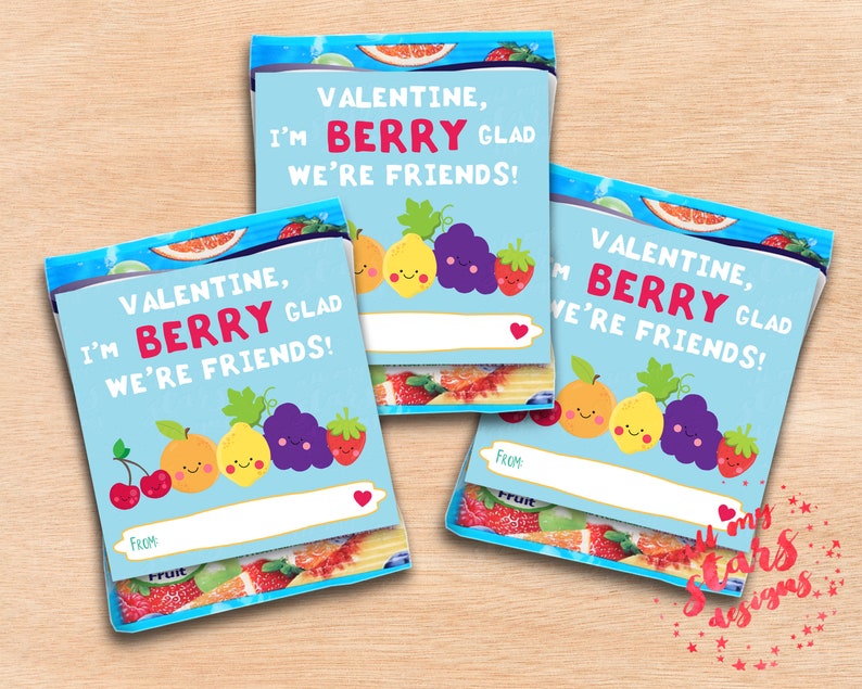 PRINTABLE Valentine I'm BERRY Glad We're Friends | Etsy