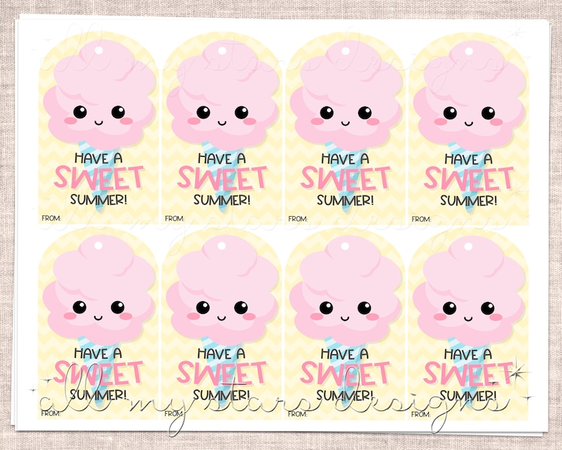 PRINTABLE Have a SWEET SUMMER! Cotton Candy Tag | Instant Download ...