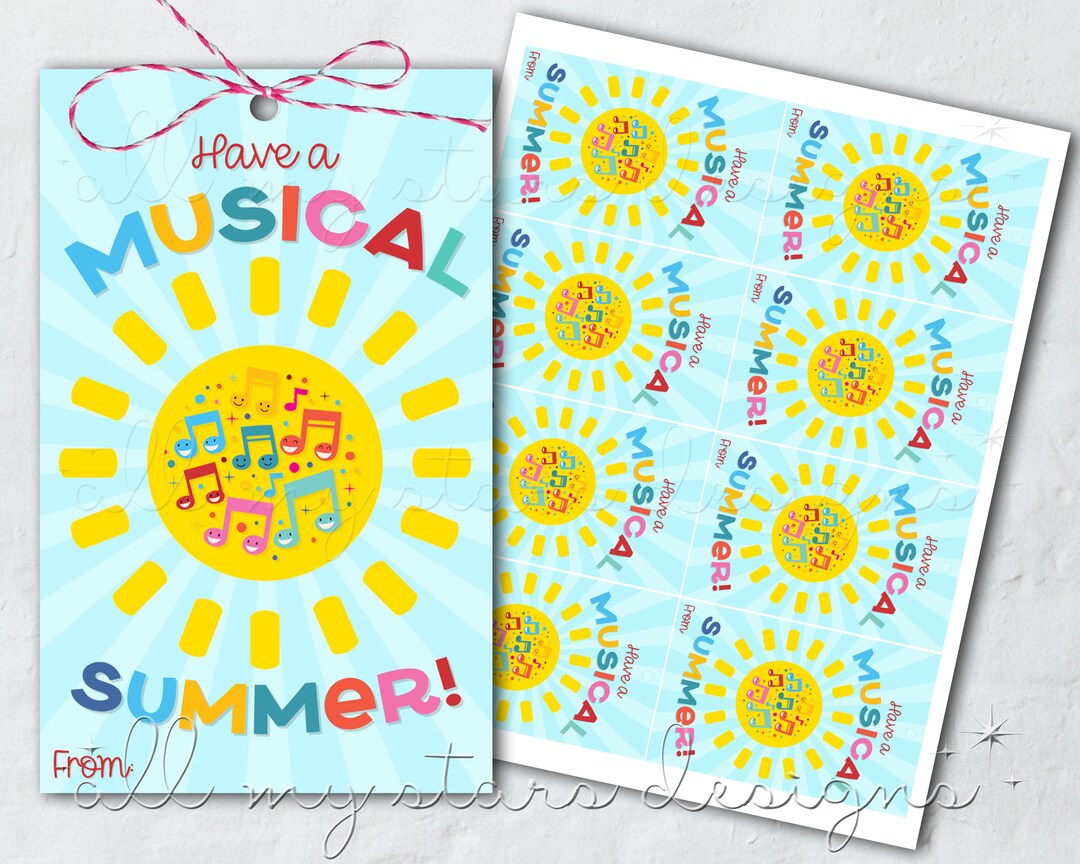 PRINTABLE Have a MUSICAL Summer! Music Note Tag | Instant Download ...