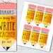 PRINTABLE Thanks for Being the WRITE Teacher for Me! Tag | Instant ...