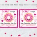 PRINTABLE Cute Donut Valentine Cards Set of 4 Instant Download Back ...
