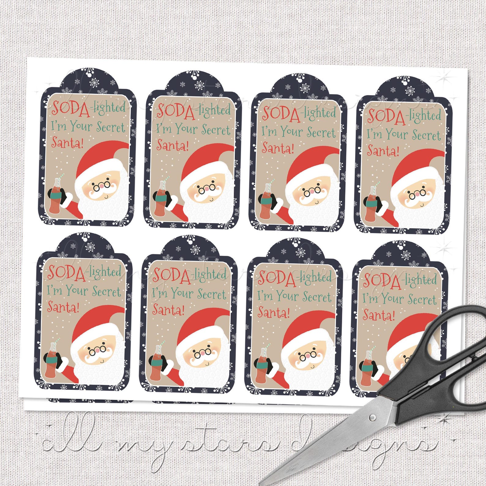 Soda-lighted I'm Your Secret Santa! Soft Drink Tag | Teacher, Co-worker ...