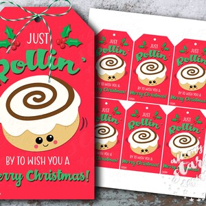 PRINTABLE Just ROLLIN' by to Wish You a Merry Christmas Cinnamon Roll ...