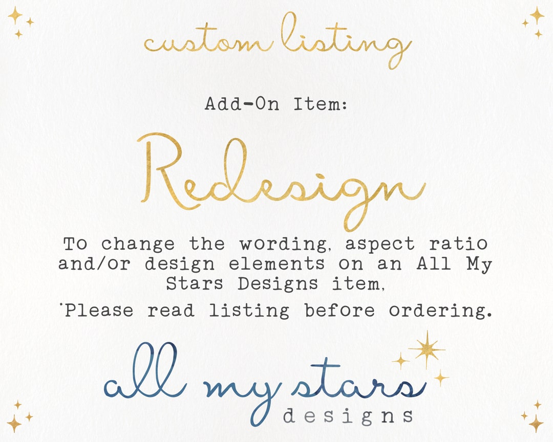 Redesign a Listing *please Order Only If You Have Read the Listing ...