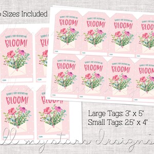 PRINTABLE Thanks for Helping Me BLOOM! Flower Tag | Instant Download ...