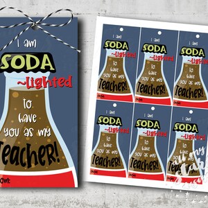 PRINTABLE I Am Soda-lighted to Have You as My Teacher! Tag | Instant ...