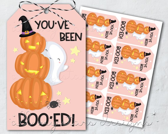 PRINTABLE You've Been Booed Cute Ghost and Pumpkins Gift | Etsy