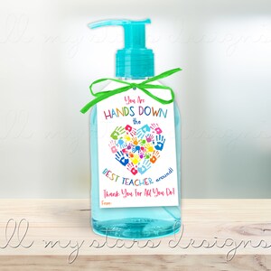 PRINTABLE You Are HANDS DOWN the Best Teacher Around Thank You for All ...