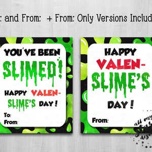 PRINTABLE Valentine SLIME Cards - Set of 4 | Instant Download | Valen ...