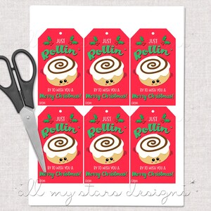 PRINTABLE Just ROLLIN' by to Wish You a Merry Christmas! Cinnamon Roll ...