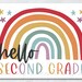 PRINTABLE Hello Second Grade Rainbow Photo Sign | Instant Download ...