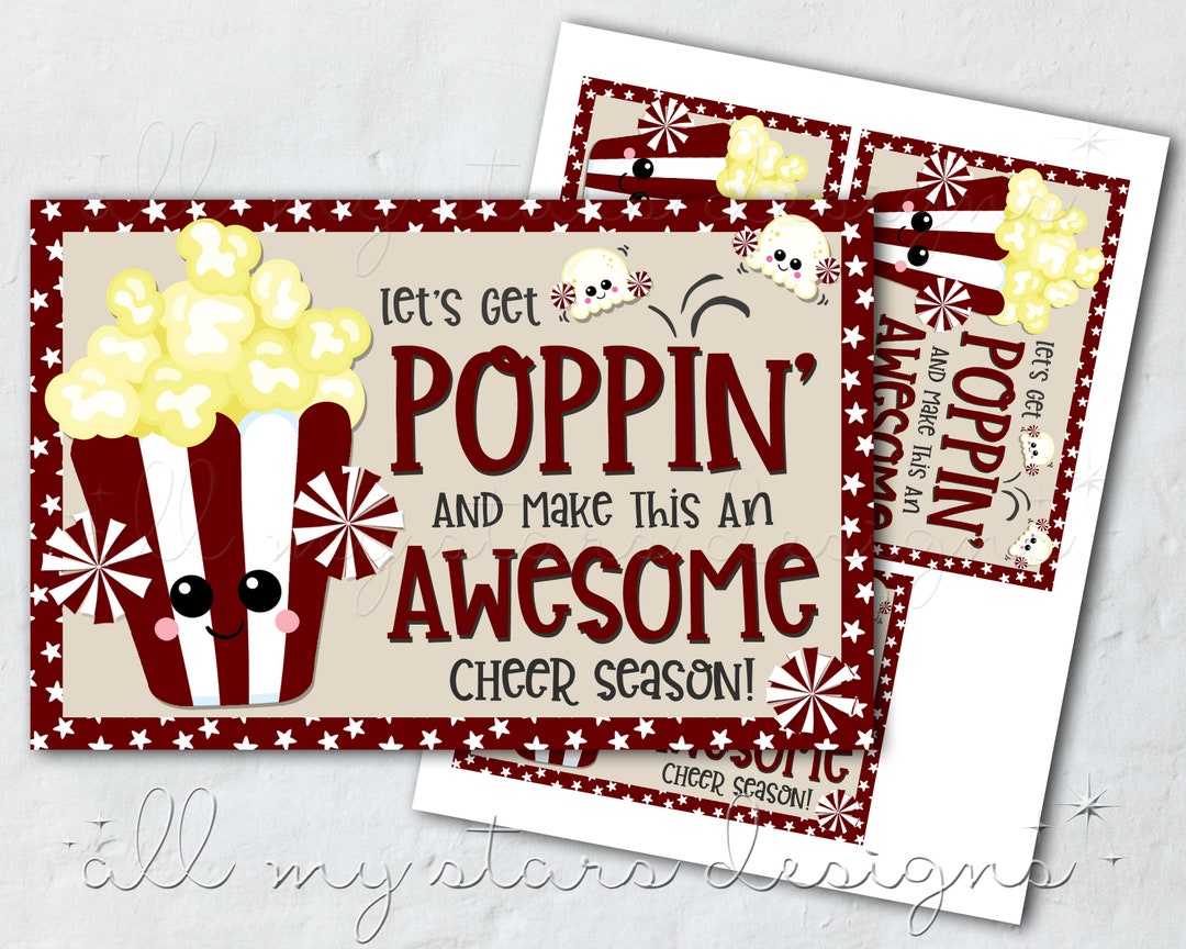 PRINTABLE Let's Get POPPIN' and Make This an Awesome Cheer Season! Tag ...