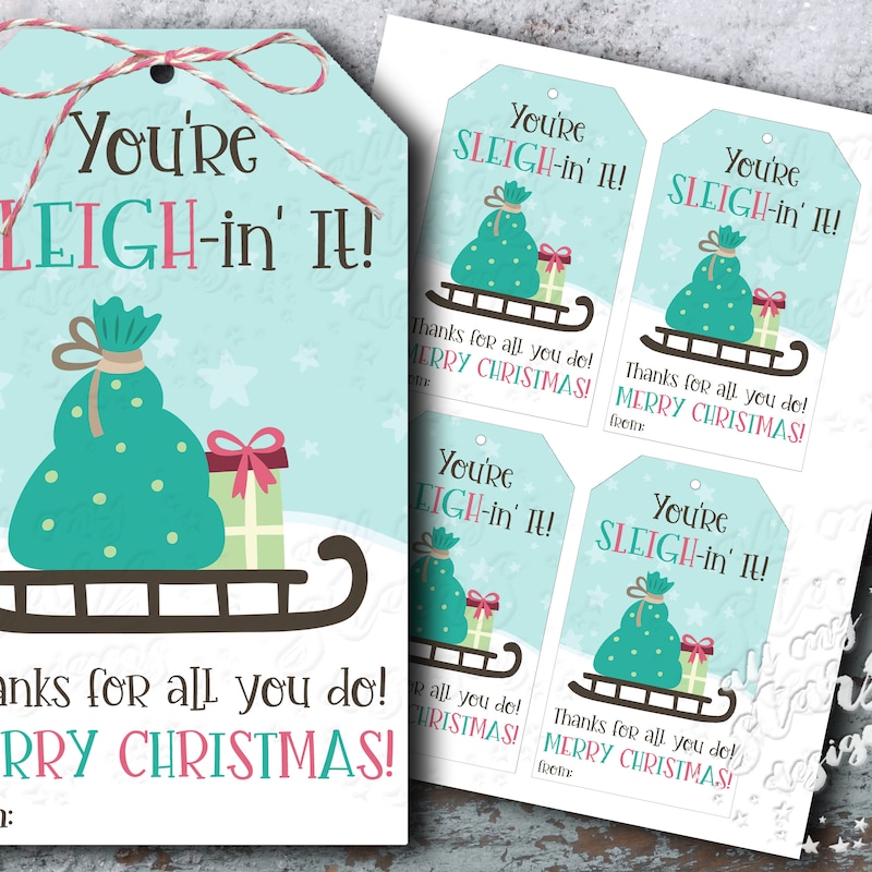 Teacher Christmas Tags - Etsy