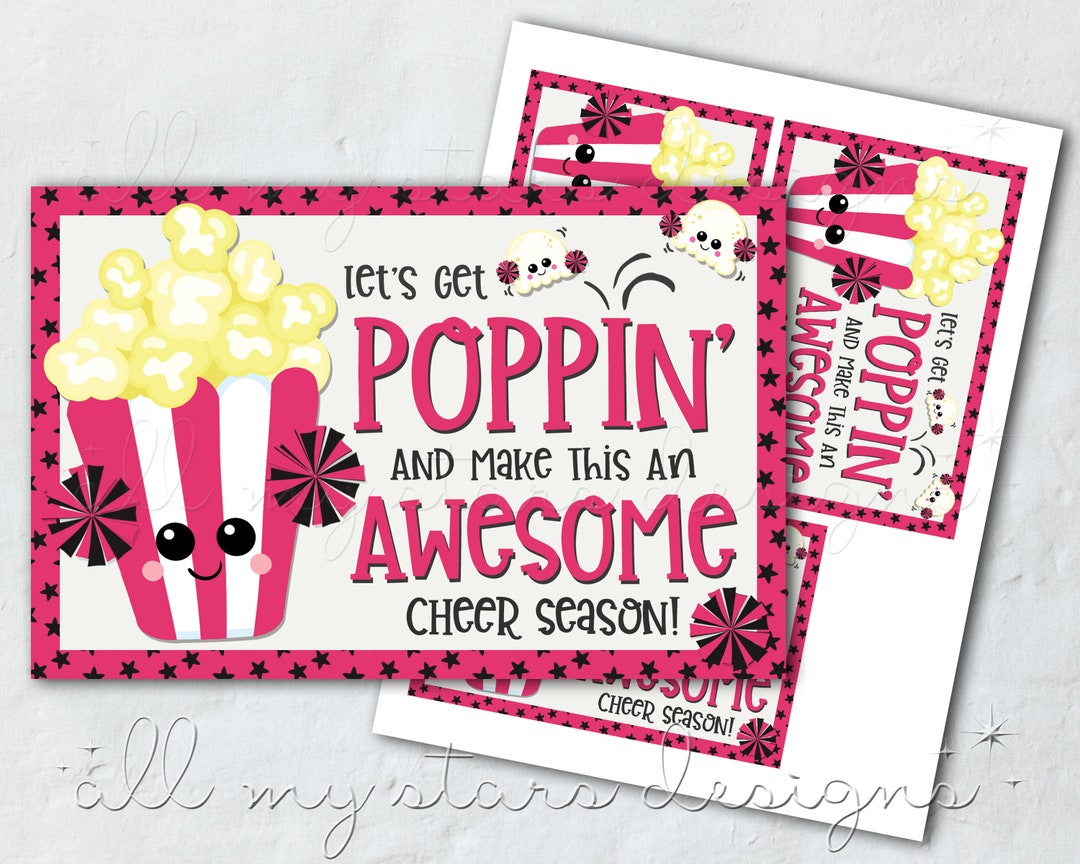 PRINTABLE Let's Get POPPIN' and Make This an Awesome Cheer Season Tag ...